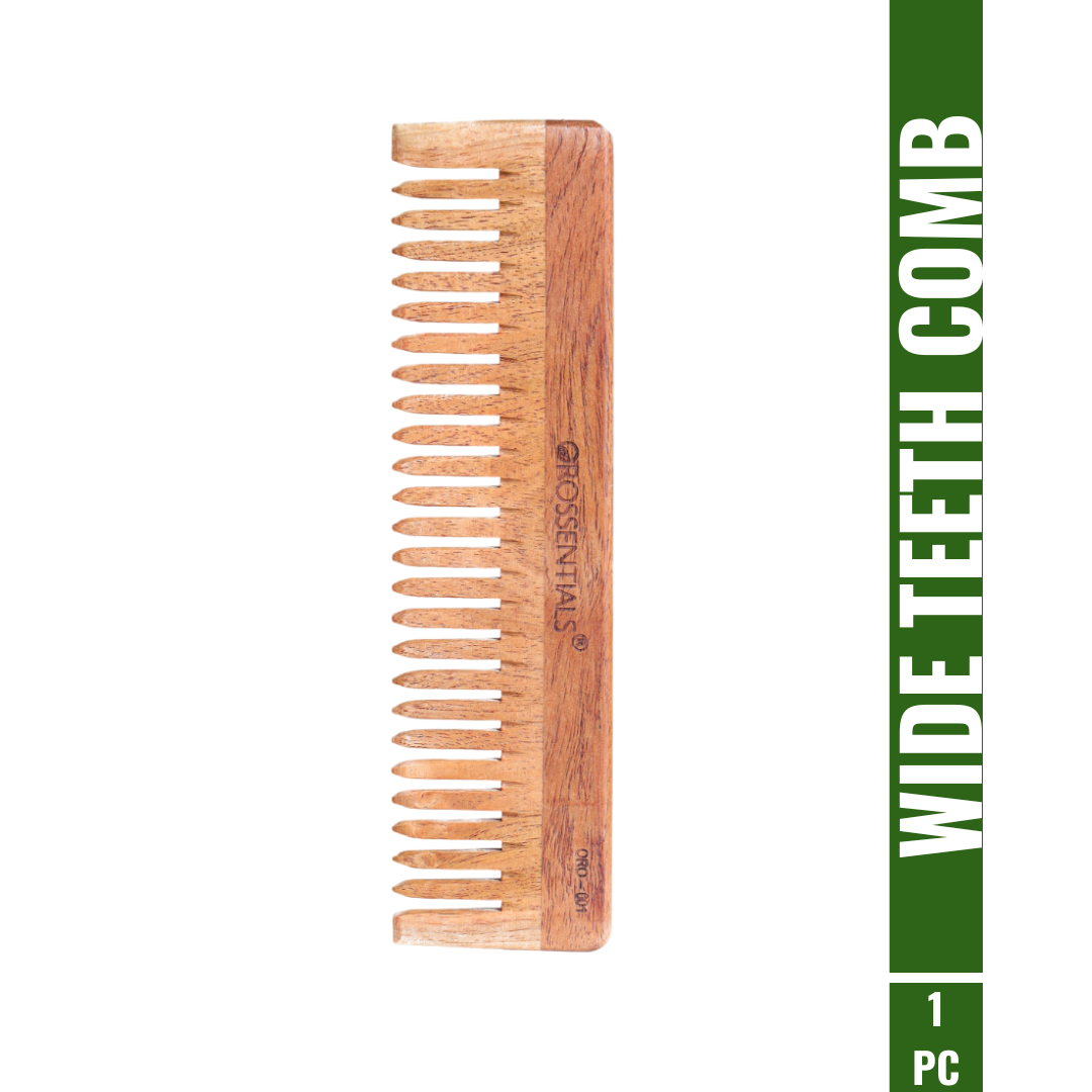 OROSSENTIALS Organic Wide Teeth wooden comb 100% Natural (ORO-001 ...